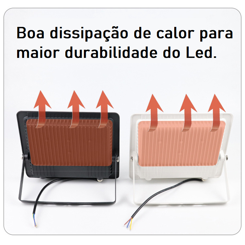 PROJECTOR SLIM 10W 3000K LUMILIGHT BRANCO 800LM IP65