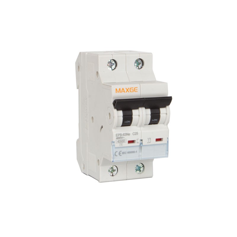 Interruptor CC Alpha+ 250V DC. 2P, 25A, Curva C. 10kA